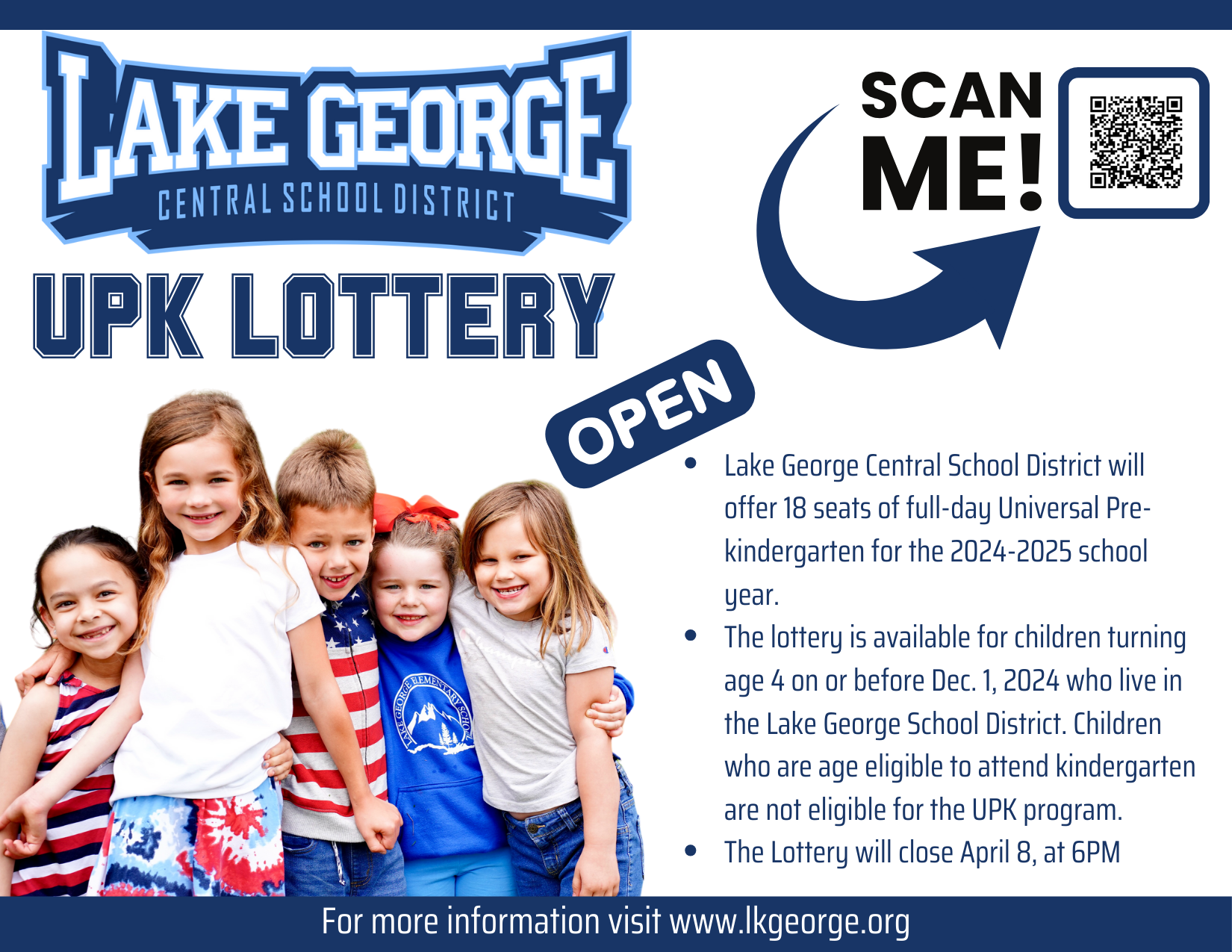 Universal Pre-K Lottery Now Open - Lake George Central School District Universal Pre-K Lottery Now Open - Lake George Central School District